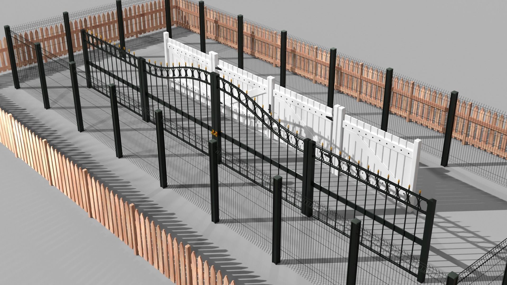 3D model Fences fence and gate VR / AR / low-poly | CGTrader