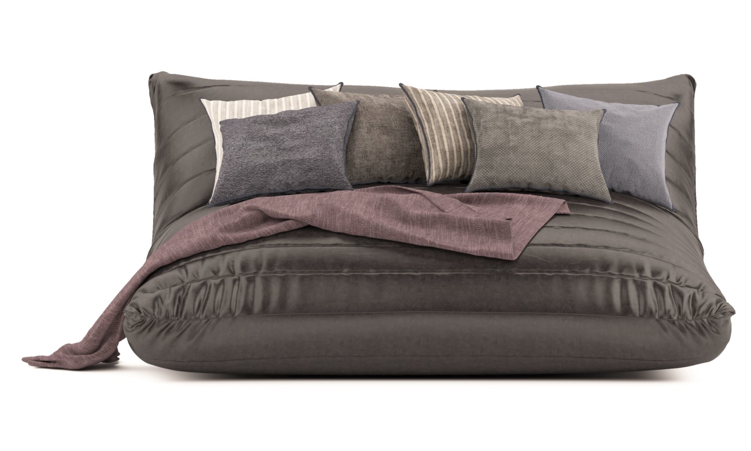 Bean Bag Square Seat with cushions and blanket 3D model | CGTrader