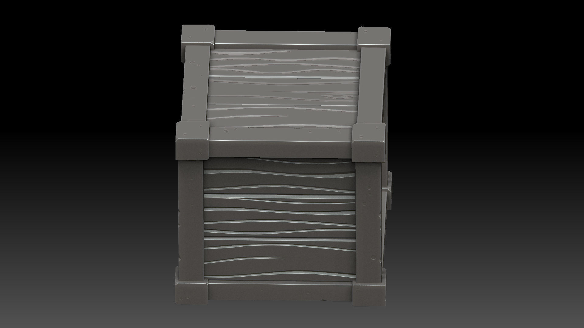 stylized wooden box 3D model | CGTrader