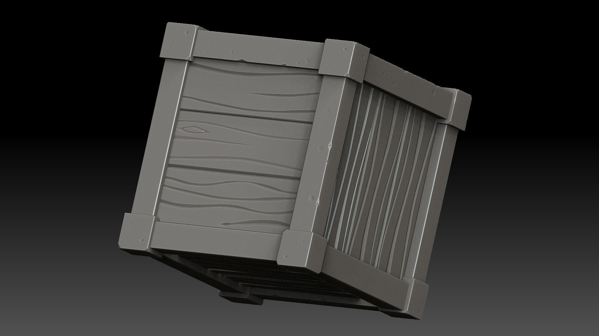 stylized wooden box 3D model | CGTrader