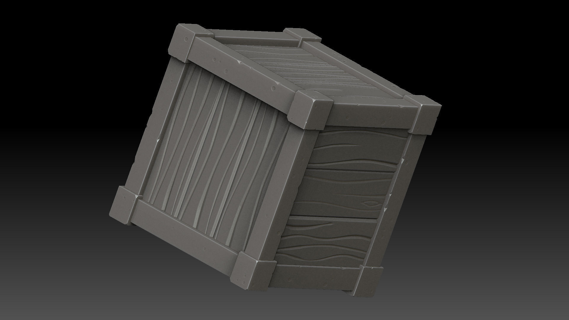 stylized wooden box 3D model | CGTrader
