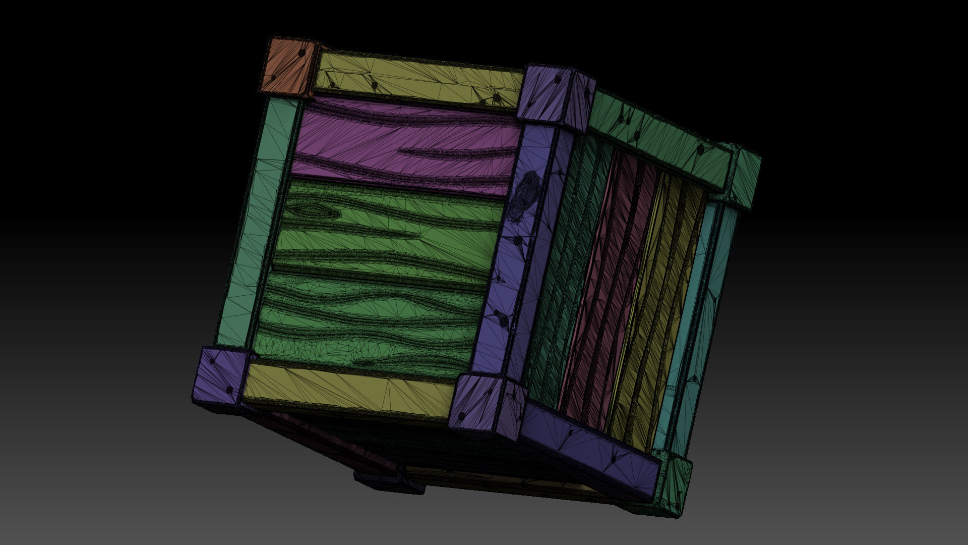 stylized wooden box 3D model | CGTrader