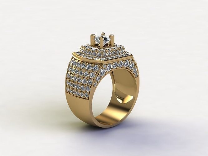 Diamond Ring For men R13 3D model | CGTrader