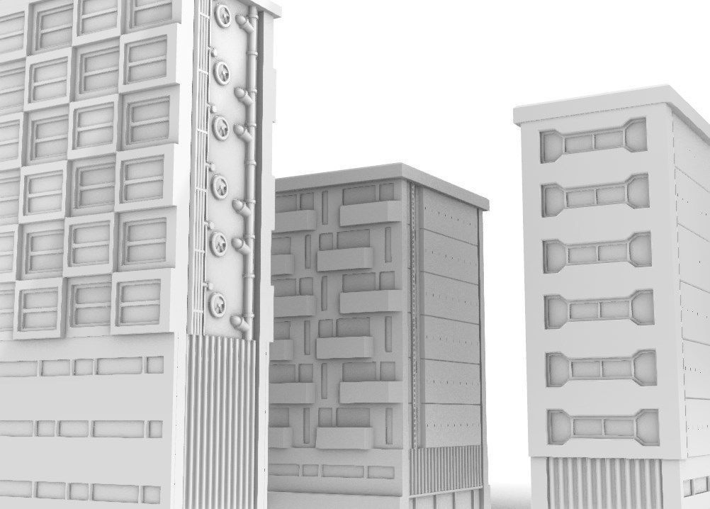 Modular Buildings Pack I - Modern-Cyberpunk 3D model 3D printable ...