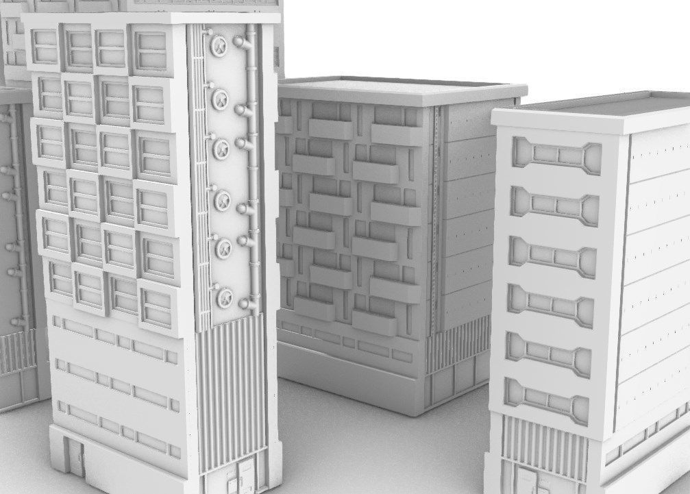 Modular Buildings Pack I - Modern-Cyberpunk 3D model 3D printable ...