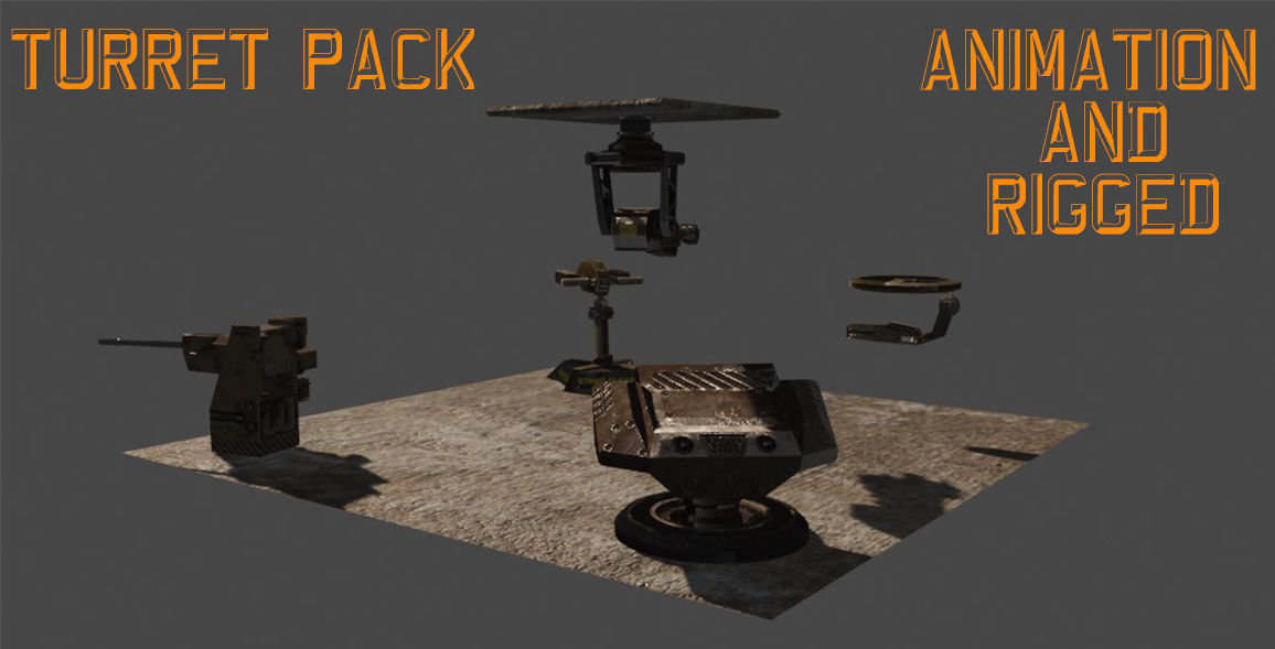 3D Model Collection TURRET PACK VR / AR / low-poly | CGTrader