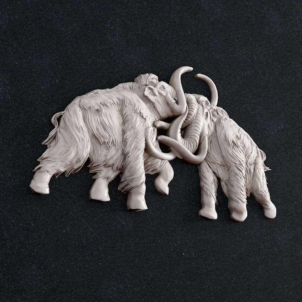 mammoth two woolly mammoths fighting 3D model 3D printable | CGTrader