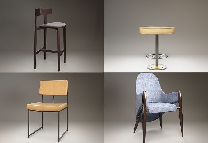 3D model pack chairs pro VR / AR / low-poly | CGTrader