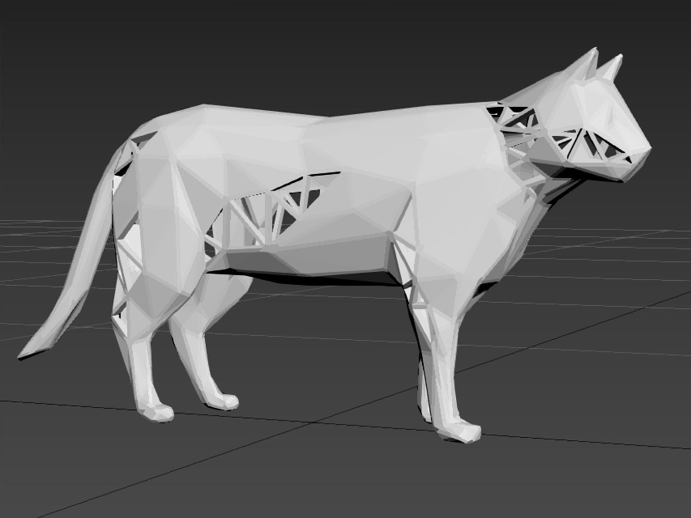 Polygonal Cat Parametric 3D model 3D printable | CGTrader