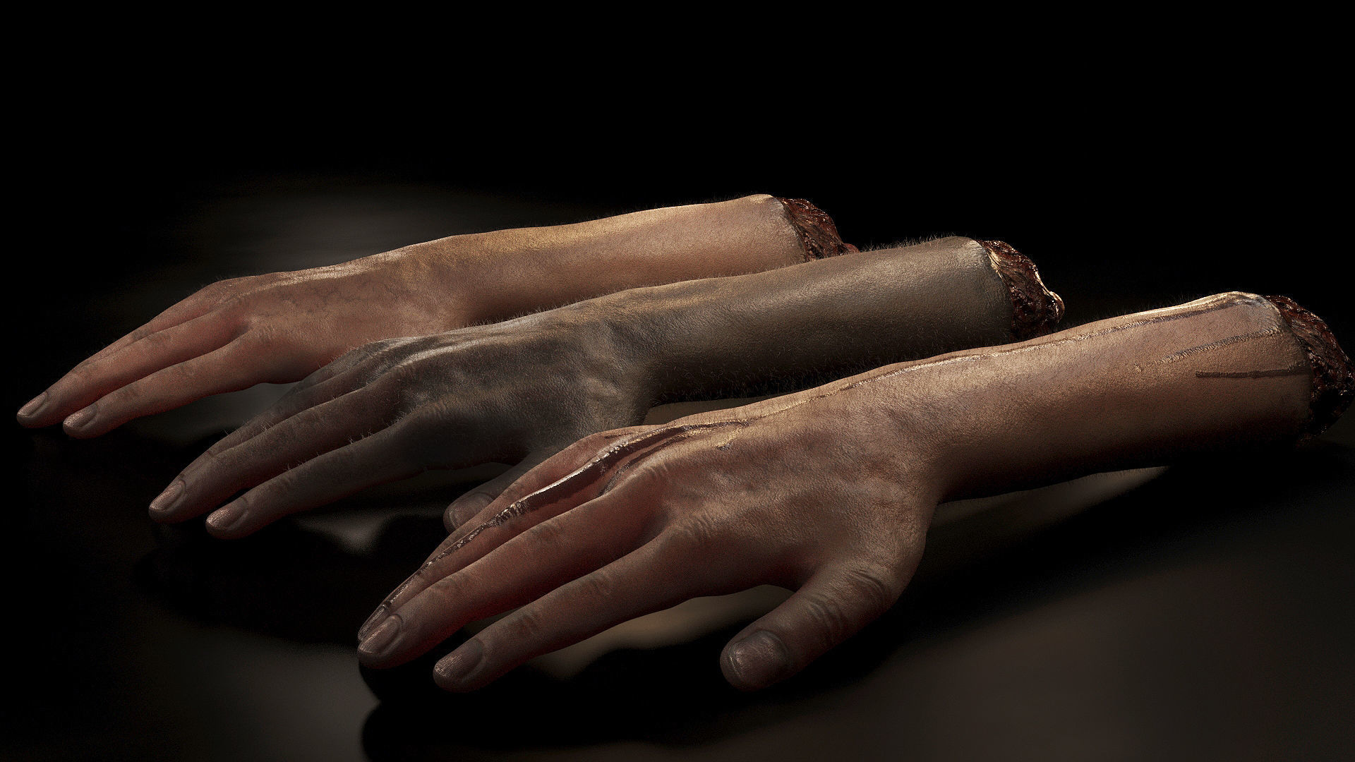 3D model Hand -Arm Severed low poly - Rigged VR / AR / low-poly rigged ...