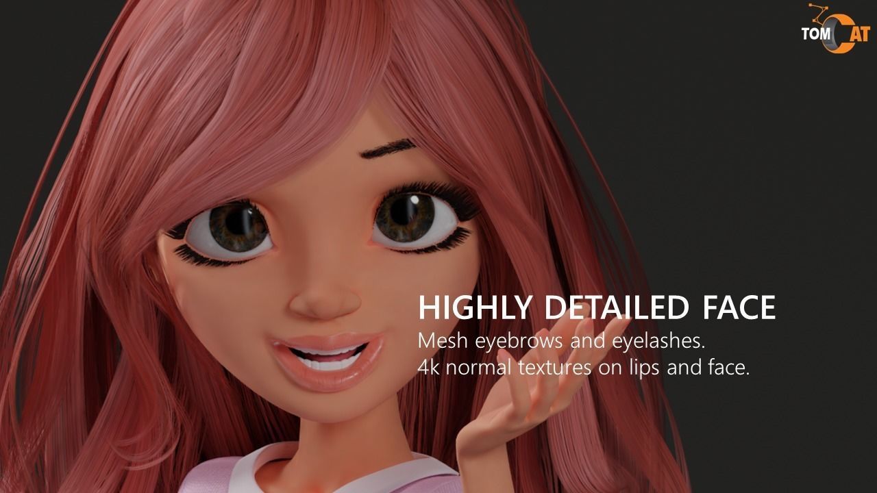 Bella Rigged Girl Character 3D model rigged | CGTrader