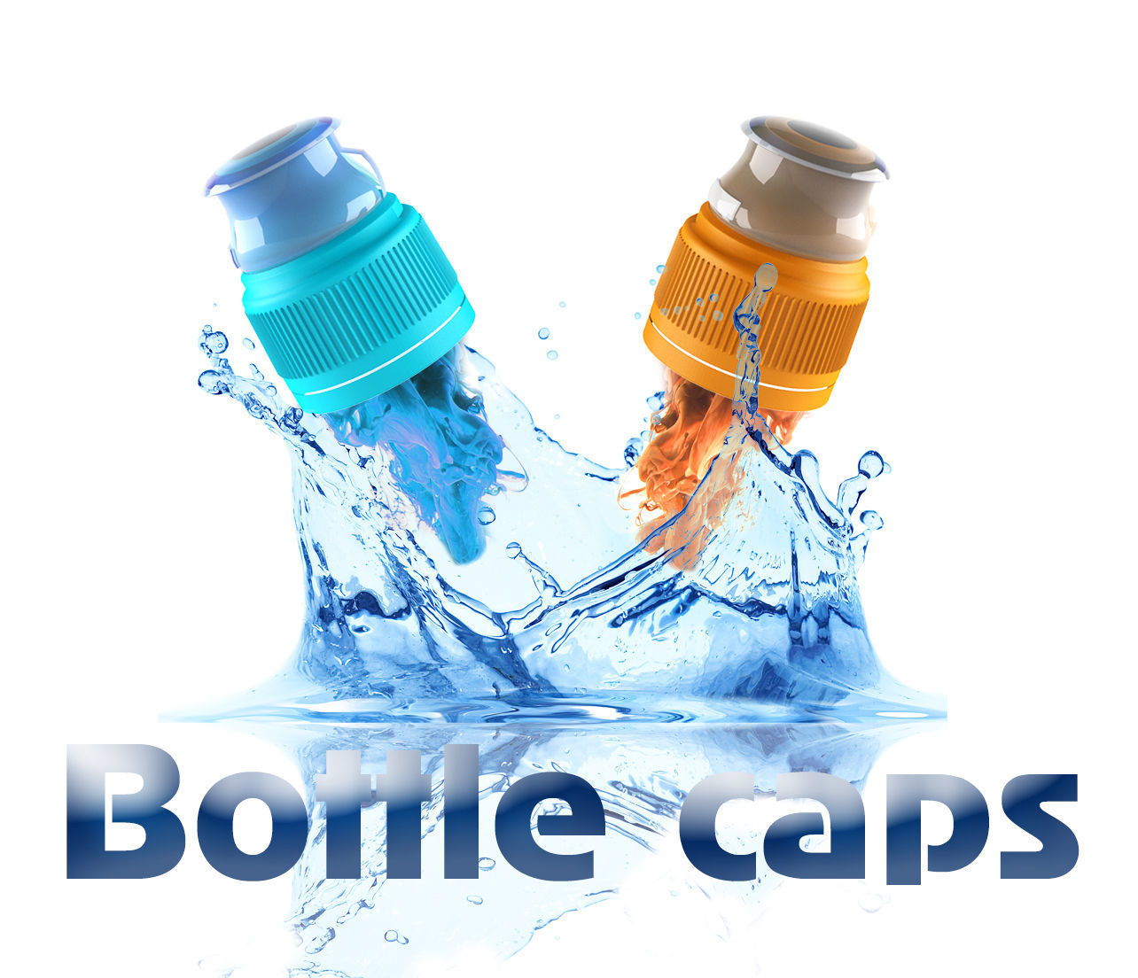 Set of colored bottle cap 3D model | CGTrader