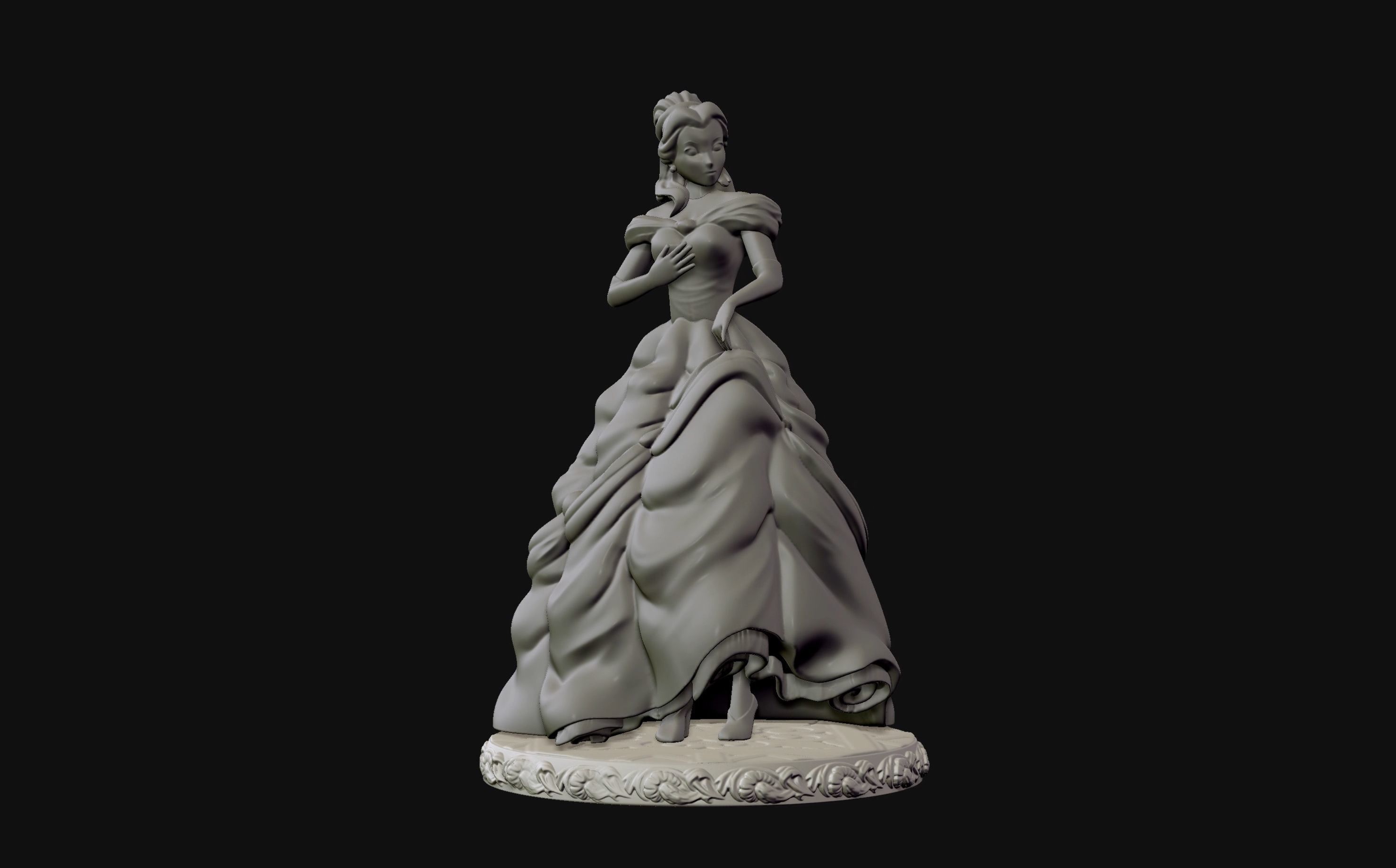 Beauty and the Beast - Belle - 3d print figure 3D model 3D printable ...