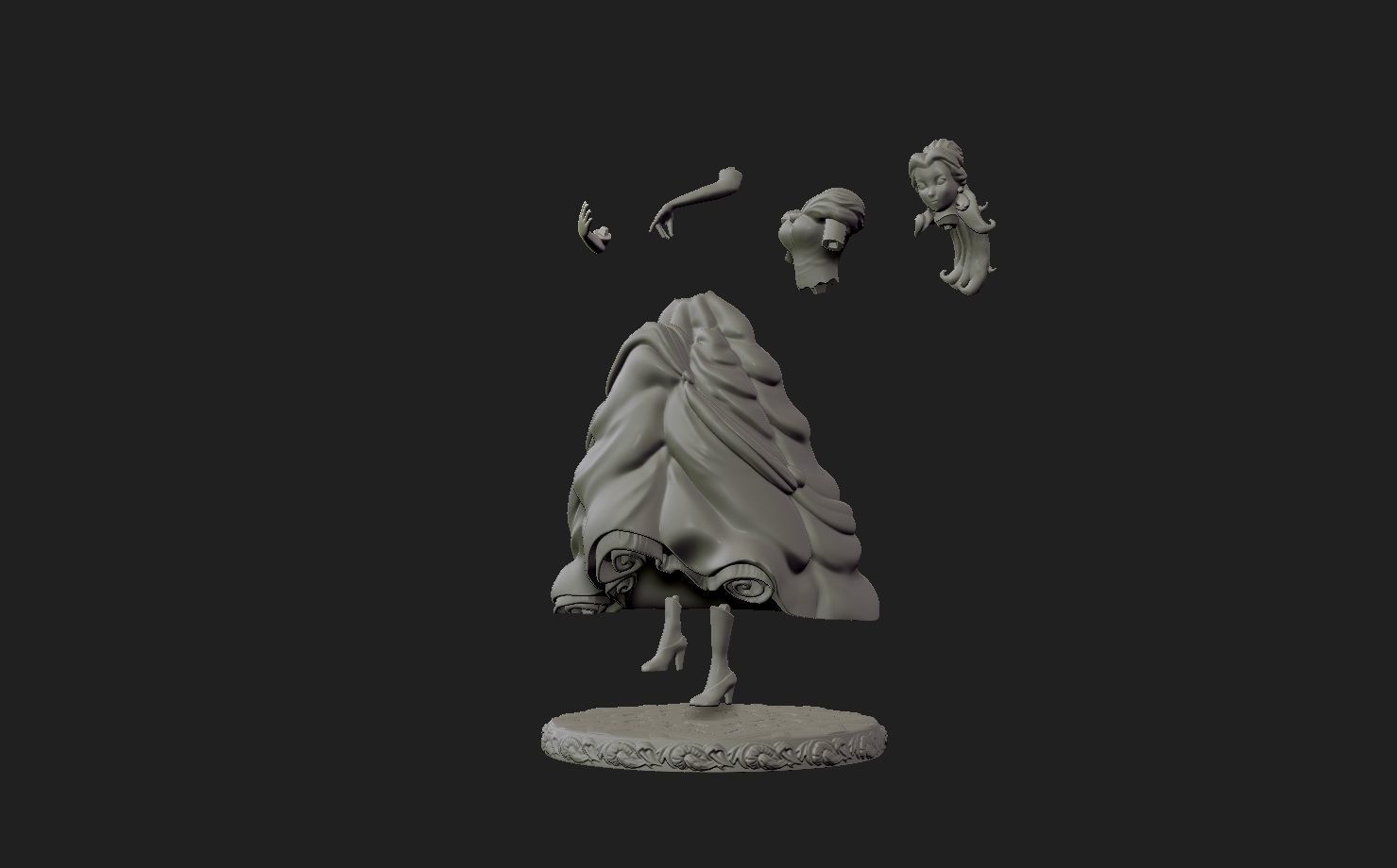 Beauty and the Beast - Belle - 3d print figure 3D model 3D printable ...
