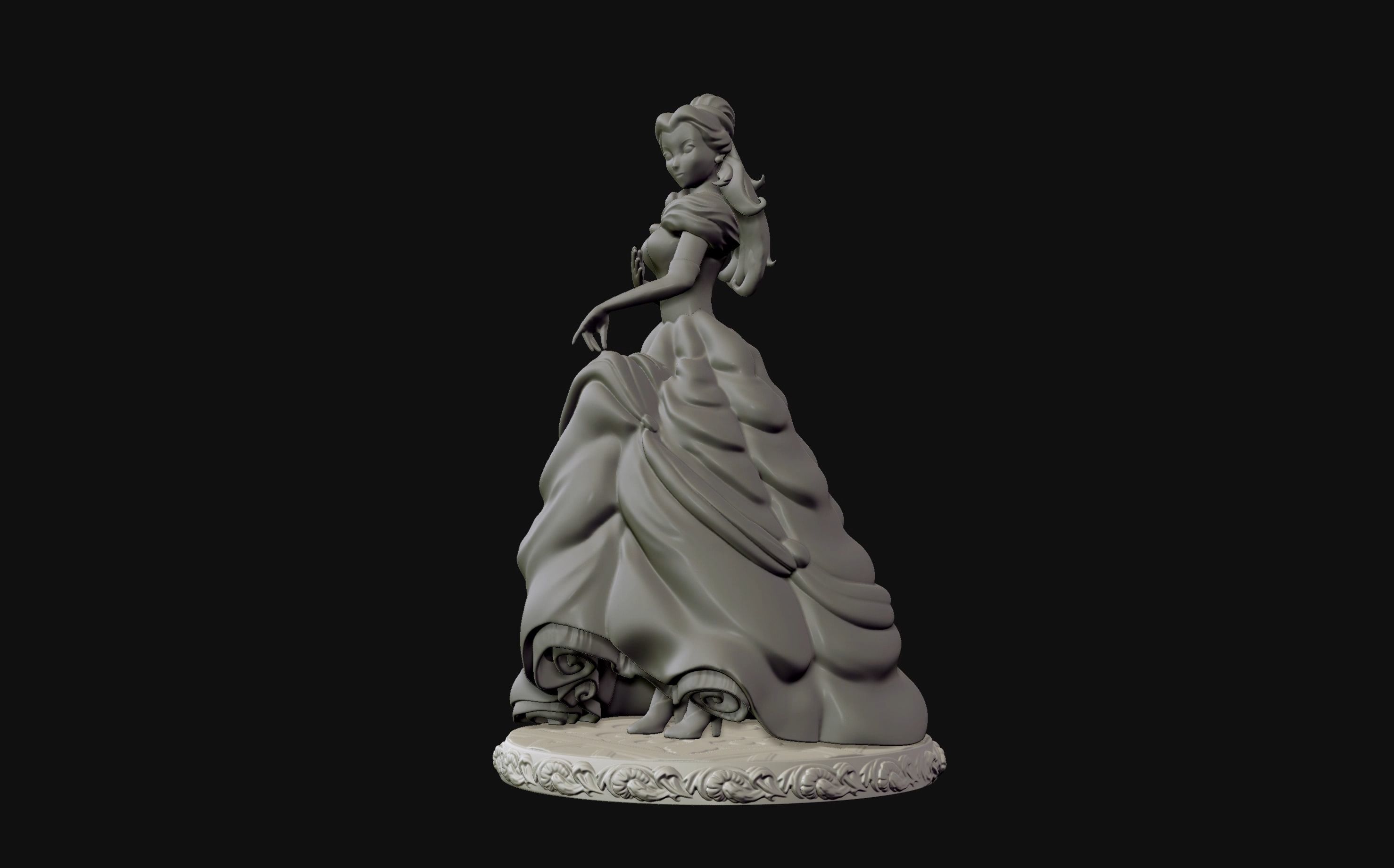 Beauty and the Beast - Belle - 3d print figure 3D model 3D printable ...