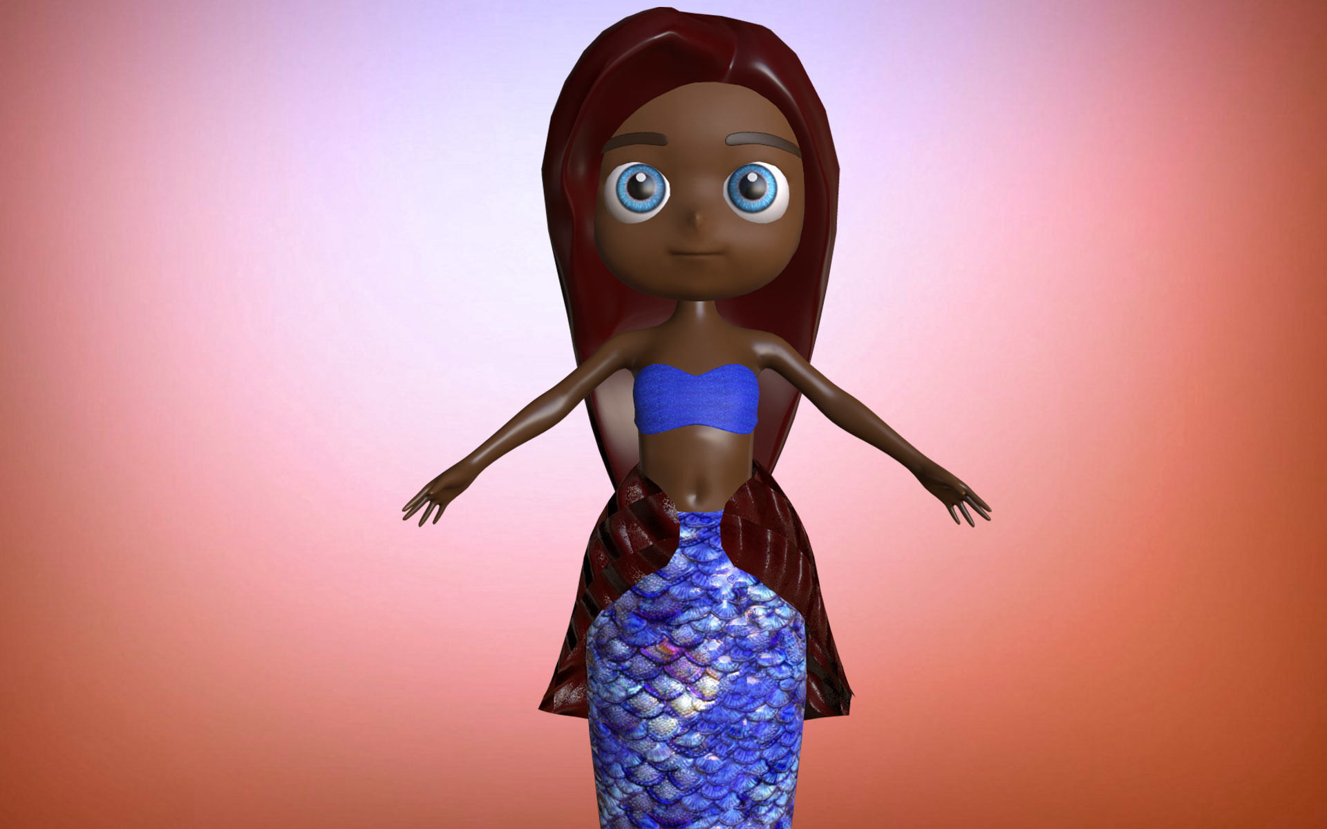3D model Sweet mermaid IV VR / AR / low-poly | CGTrader