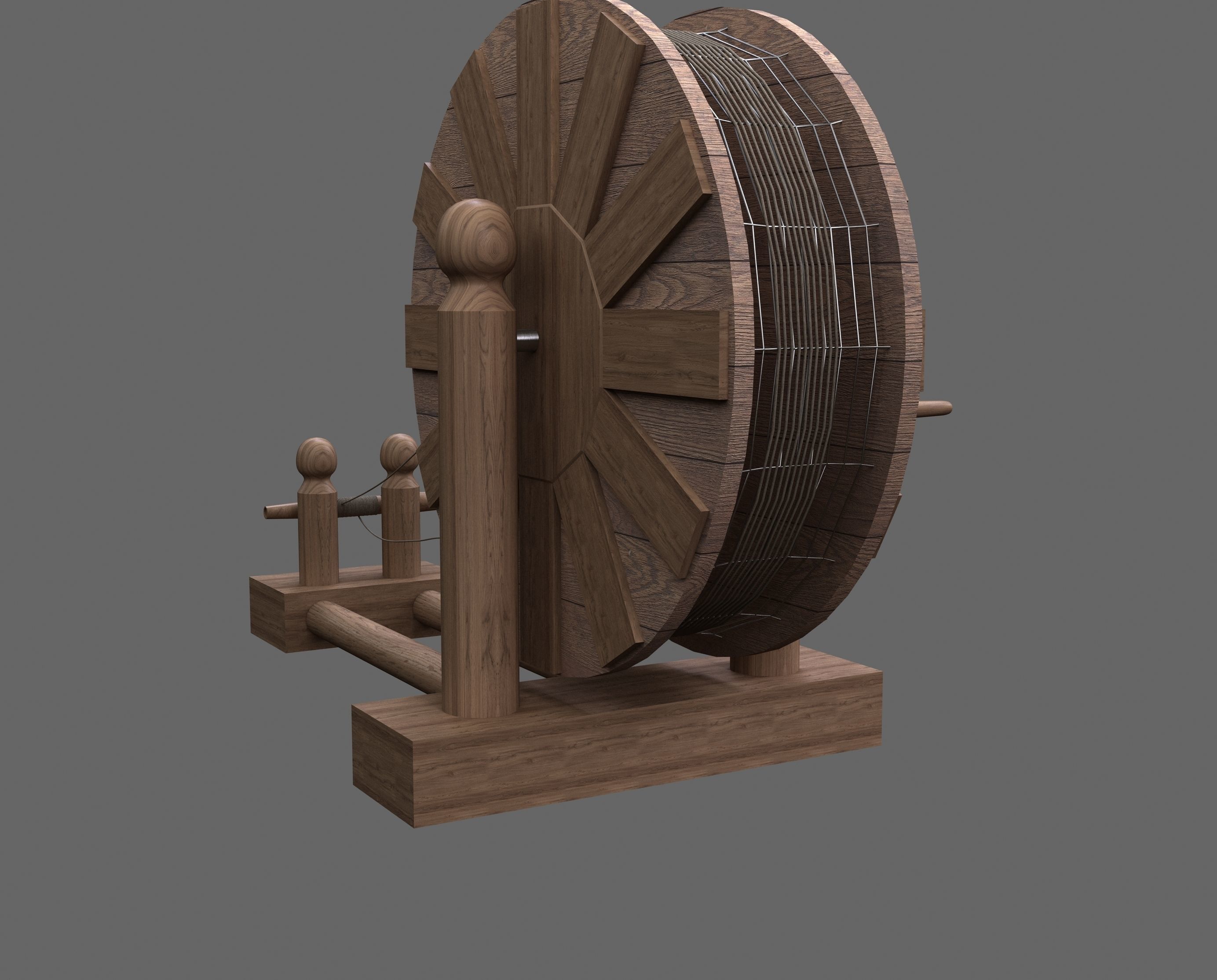 3D model 3D Medieval Sheave - Spinning Wheel - Winder VR / AR / low ...