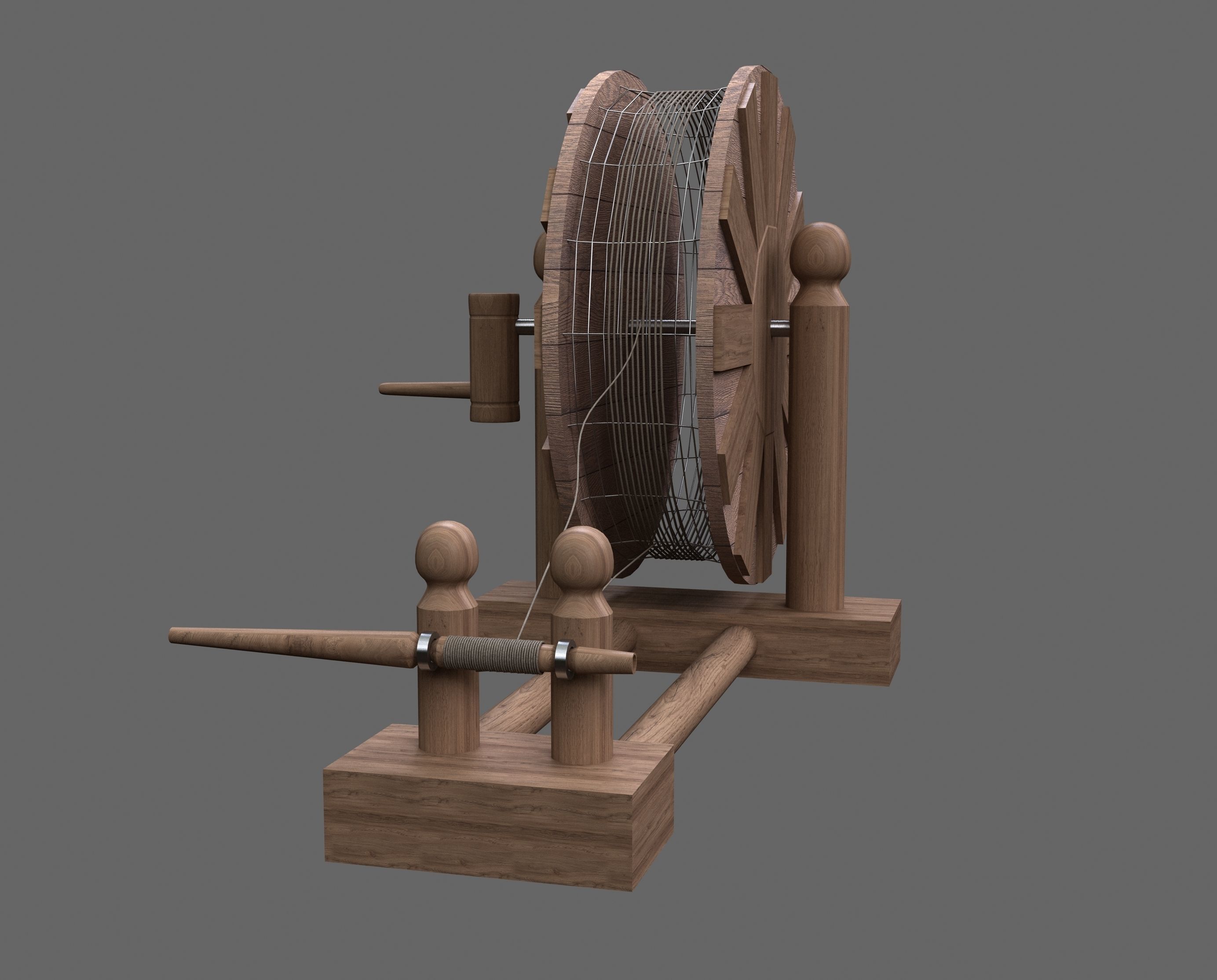 3D model 3D Medieval Sheave - Spinning Wheel - Winder VR / AR / low ...