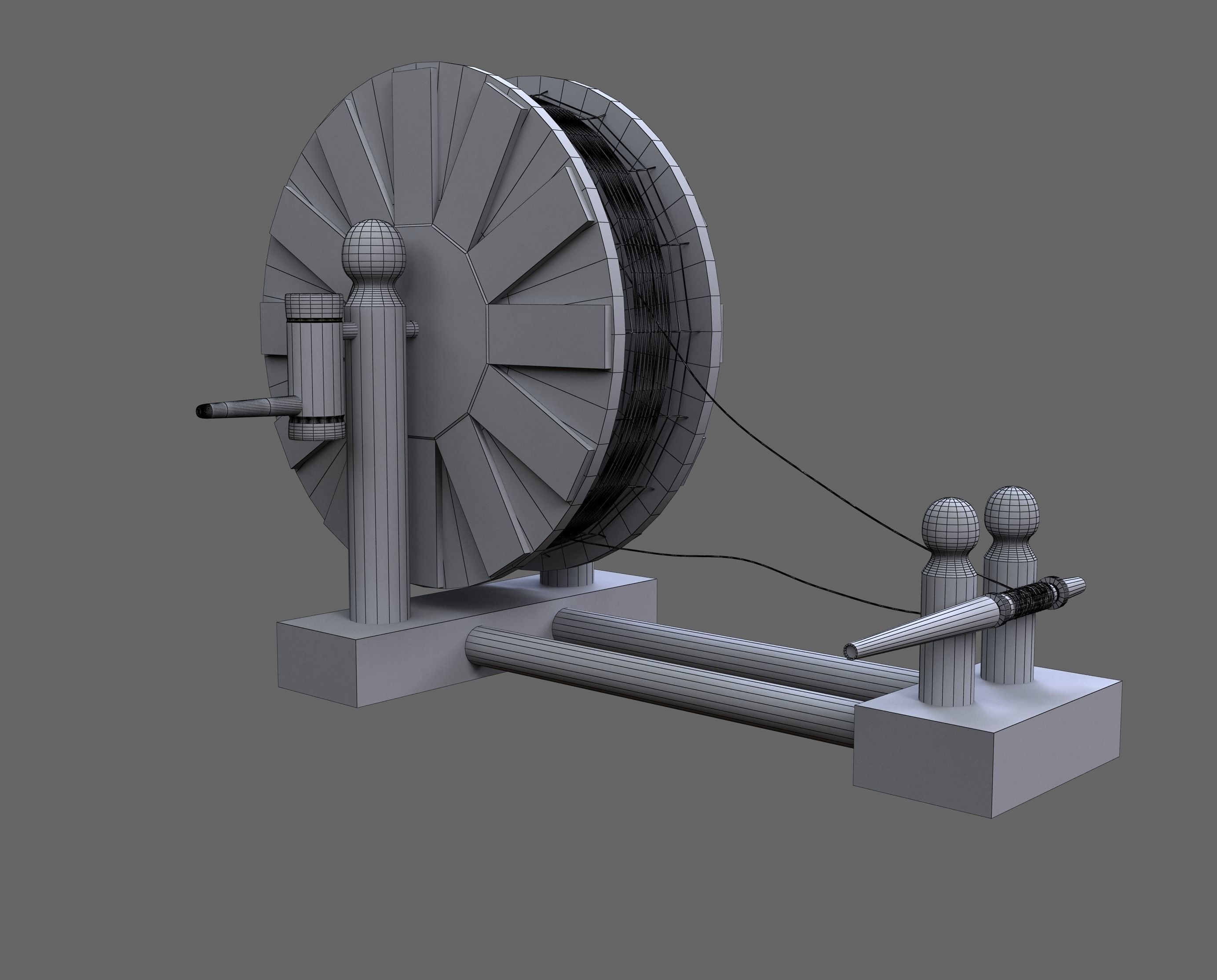 3D model 3D Medieval Sheave - Spinning Wheel - Winder VR / AR / low ...