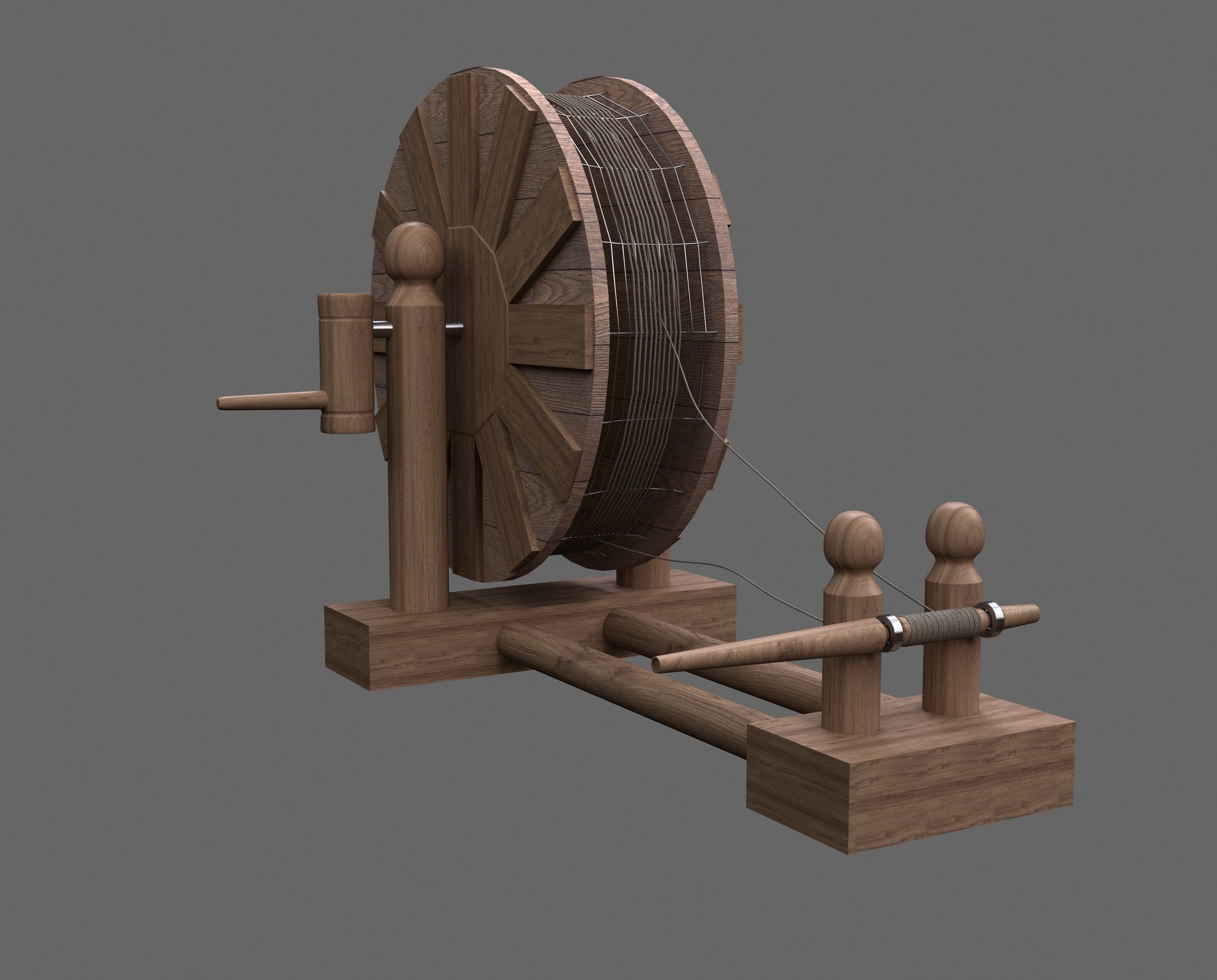 3D model 3D Medieval Sheave - Spinning Wheel - Winder VR / AR / low ...