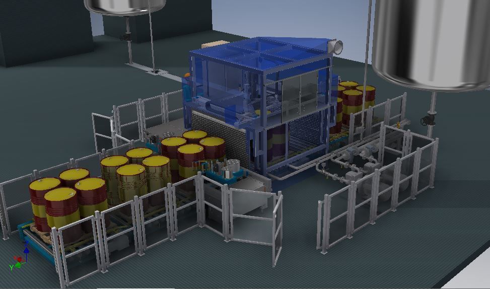 DRUM FILLING PRODUCTION LINE 3D model | CGTrader