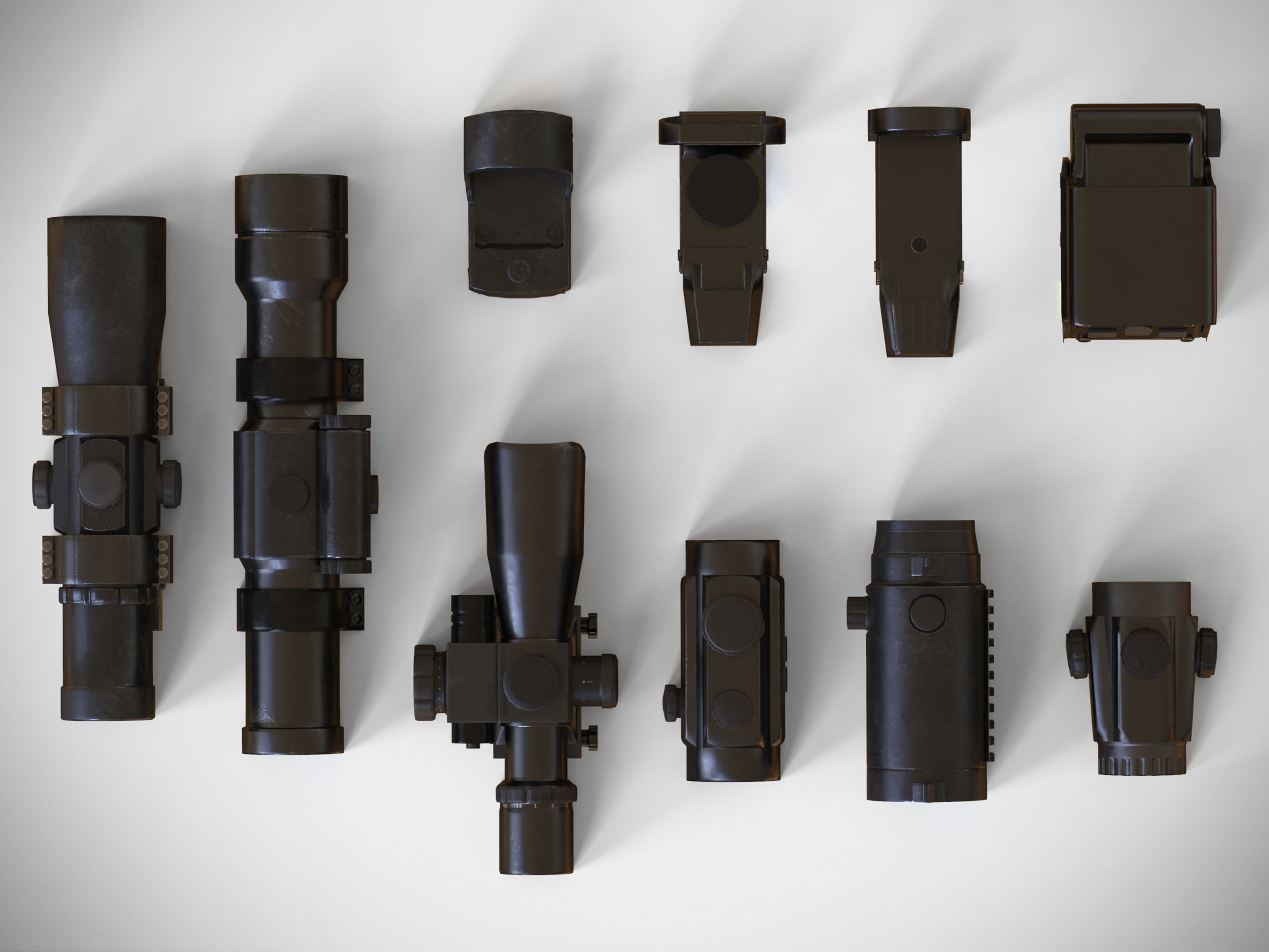 3D model Sight Attachments Pack - Optical - Scope - Reflex ...
