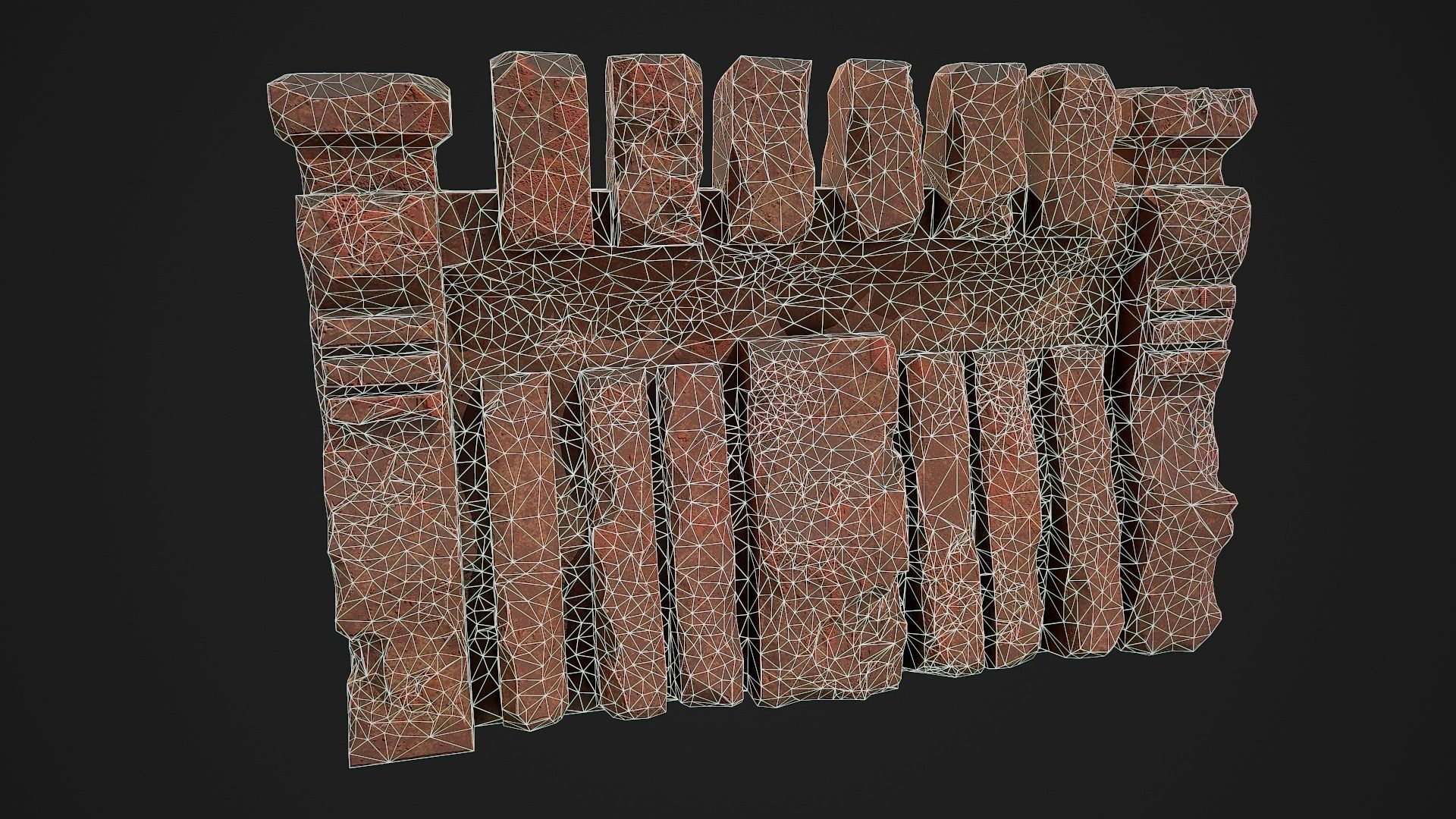 3D model Fantasy red rocky wall pattern VR / AR / low-poly | CGTrader