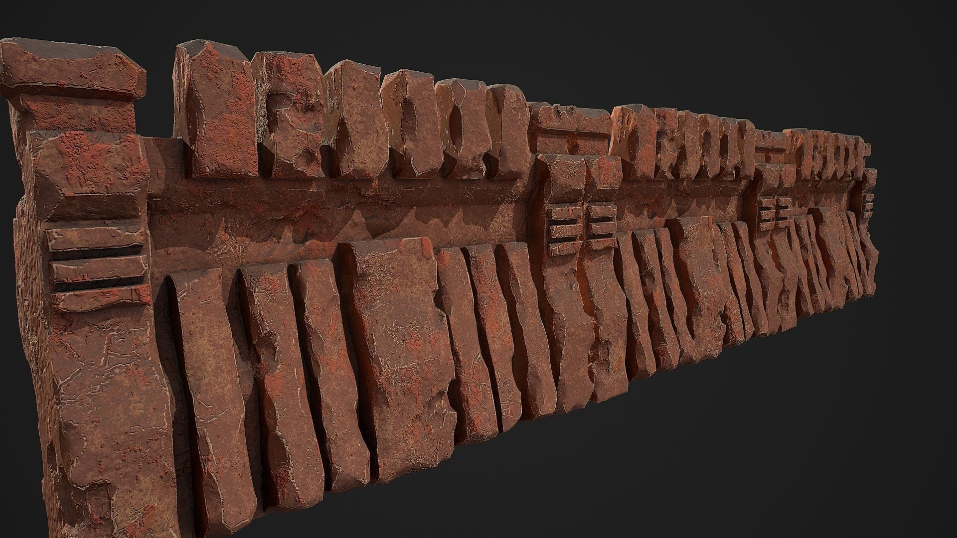 3D model Fantasy red rocky wall pattern VR / AR / low-poly | CGTrader