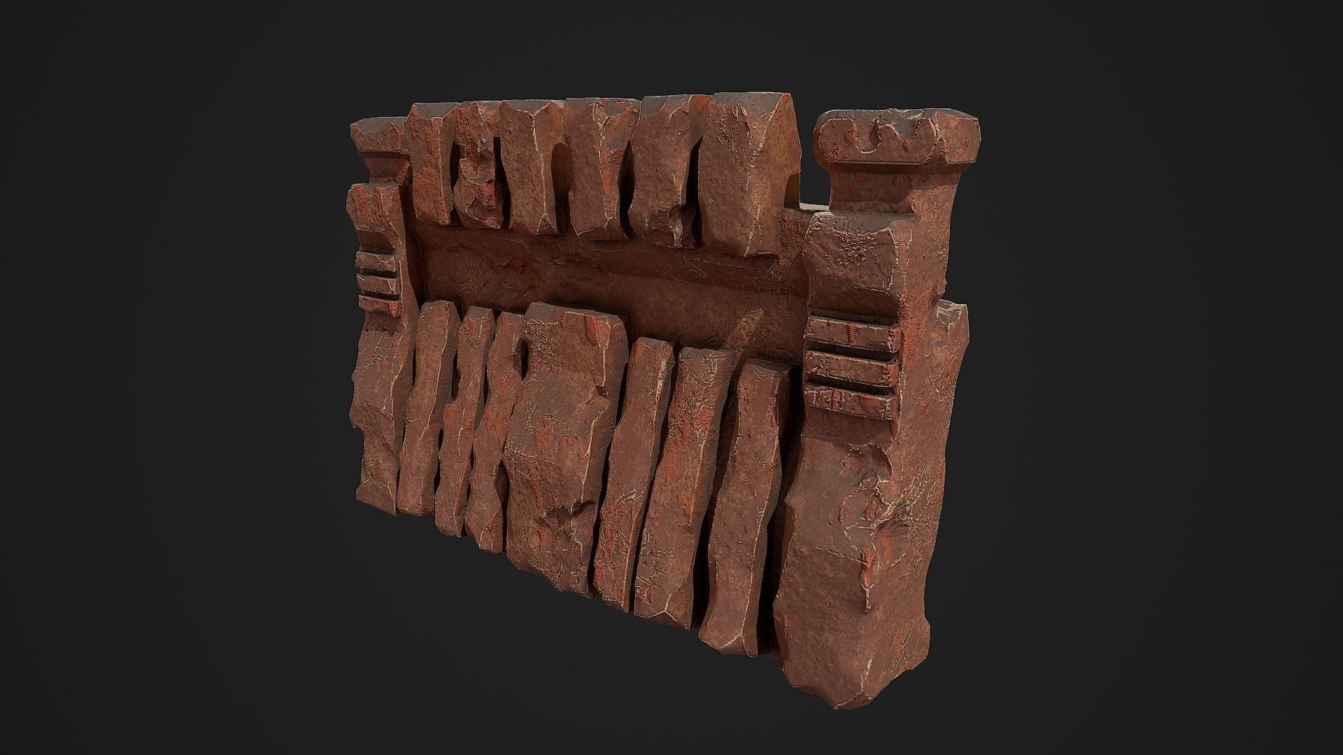 3D model Fantasy red rocky wall pattern VR / AR / low-poly | CGTrader
