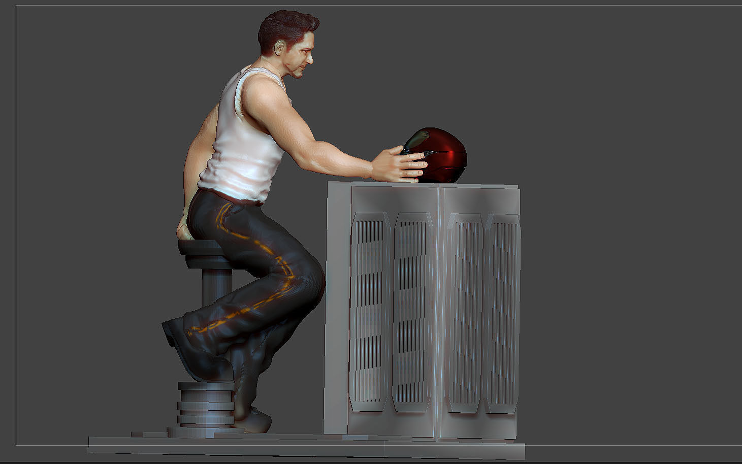 TONY STARK AVENGERS ENDGAME STATUE IRONMAN MARVEL MCU 3D model 3D ...