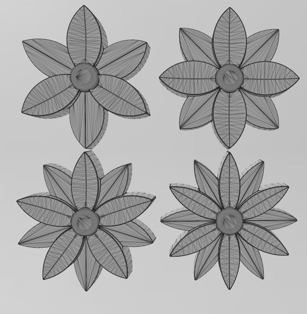 Square rosette relief 3D model 3D printable | CGTrader