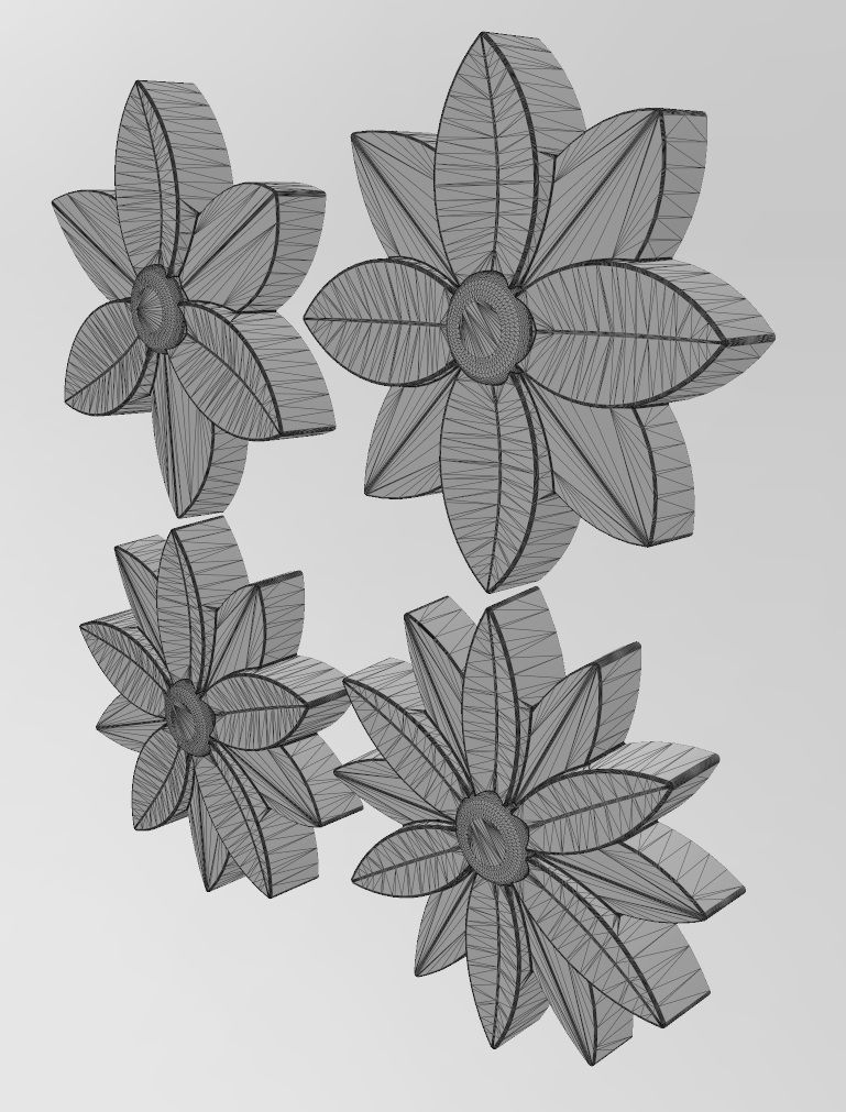 Square rosette relief 3D model 3D printable | CGTrader