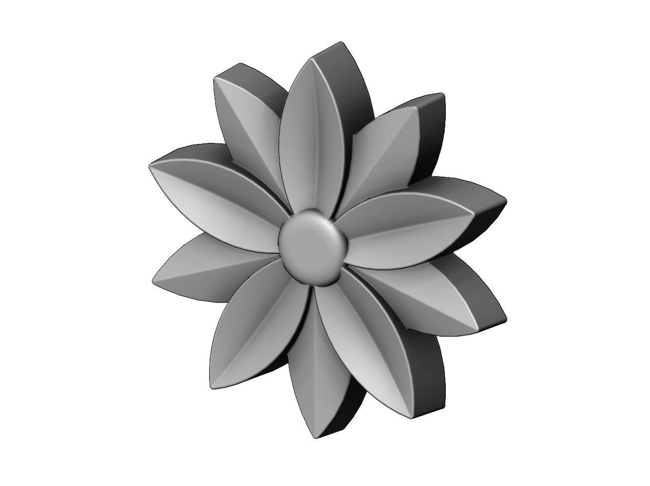 Square rosette relief 3D model 3D printable | CGTrader