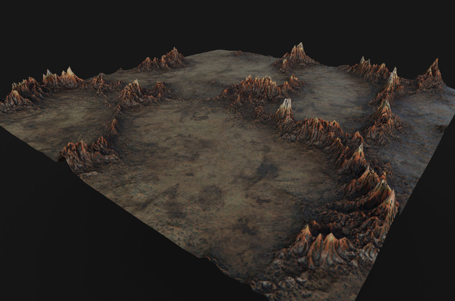 3D model Landscape Rock Soil Black Soil Terrain Texture Realistic VR ...
