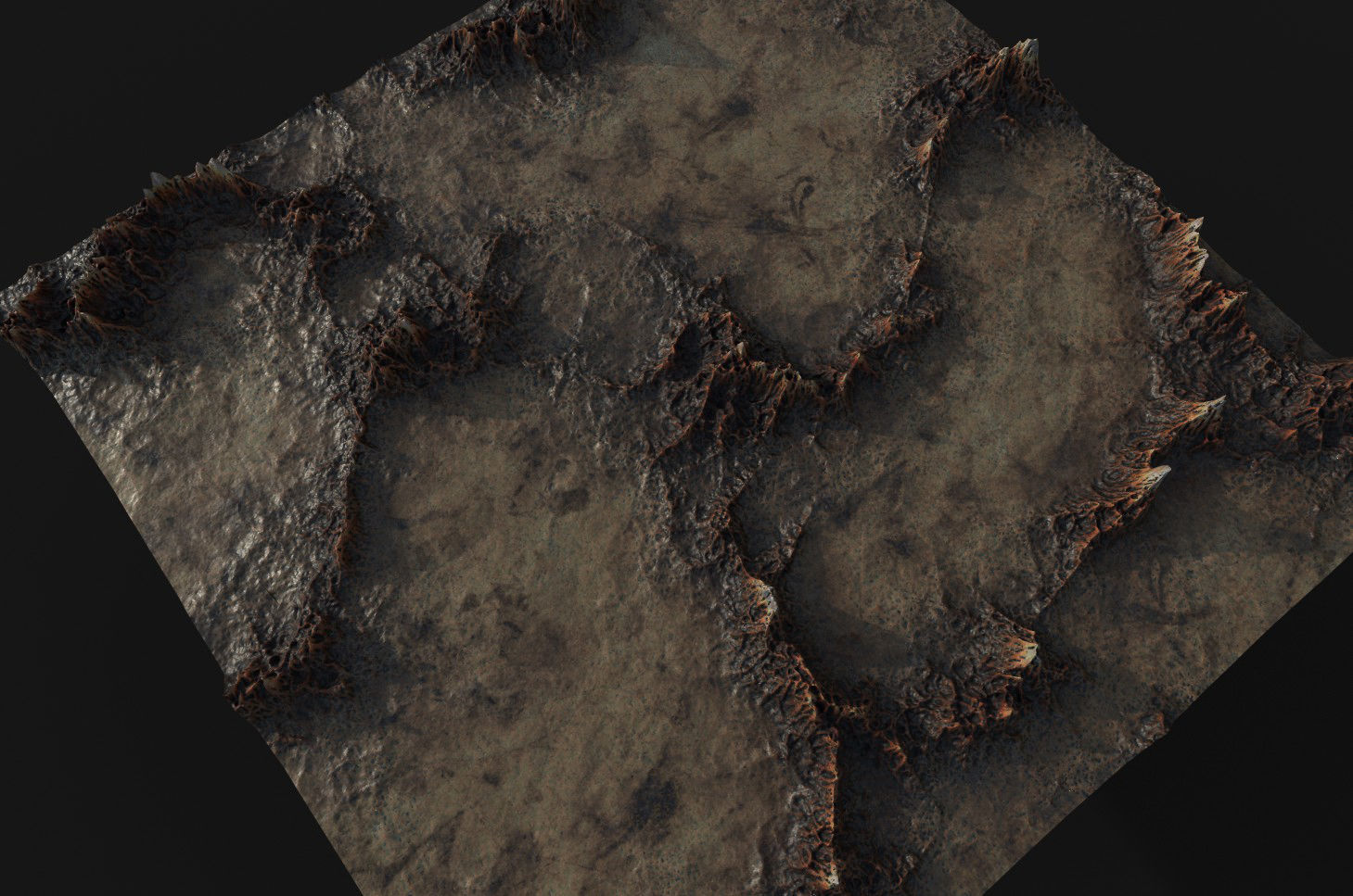 3D model Landscape Rock Soil Black Soil Terrain Texture Realistic VR ...