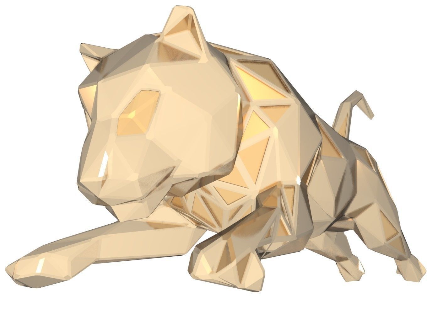 Polygonal Tiger Printable 3D model 3D printable | CGTrader