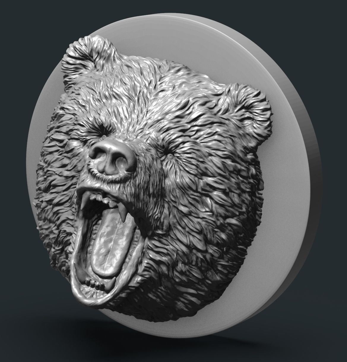 Bear bas-relief 3D model 3D printable | CGTrader