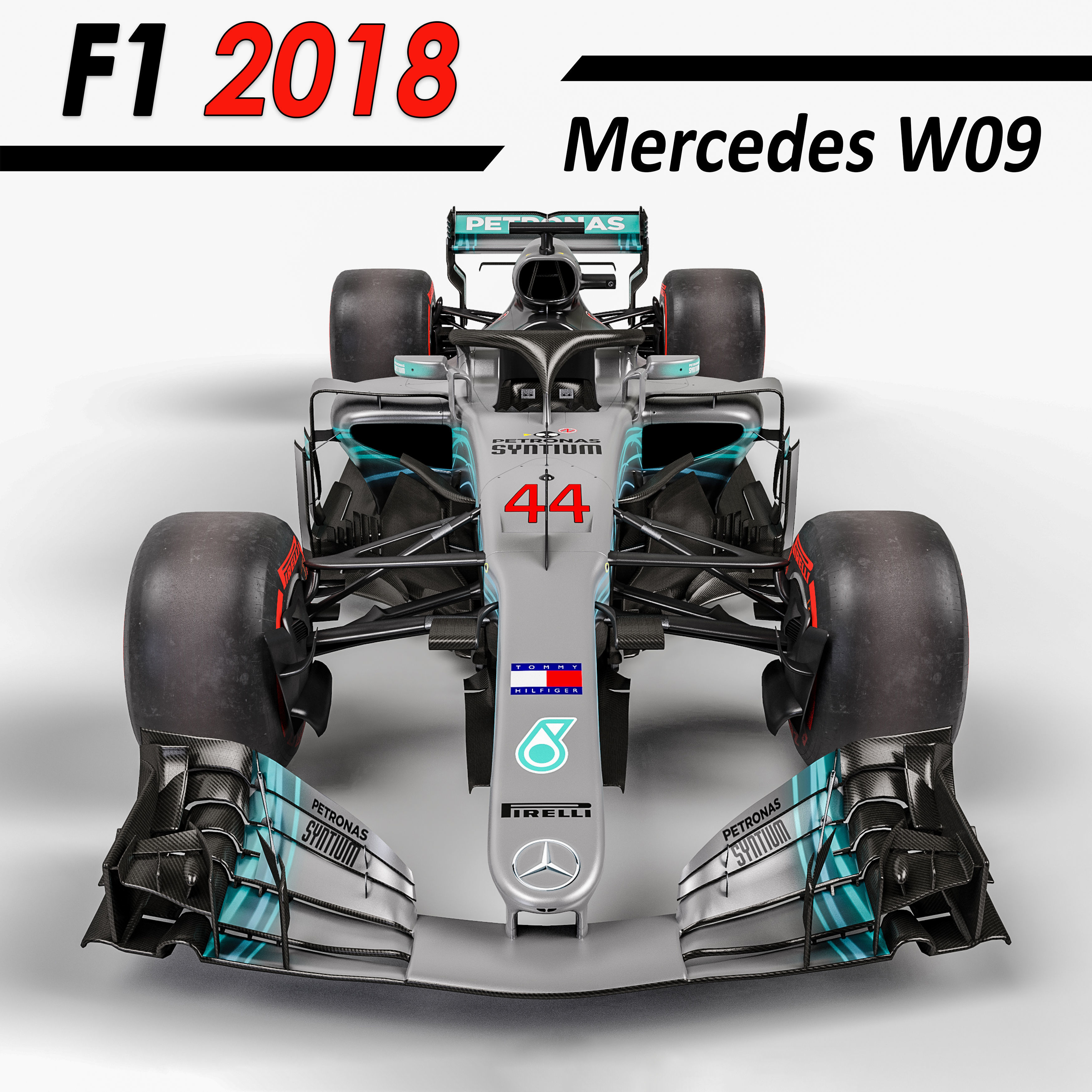 3D model F1 Mercedes W09 2018 VR / AR / low-poly | CGTrader