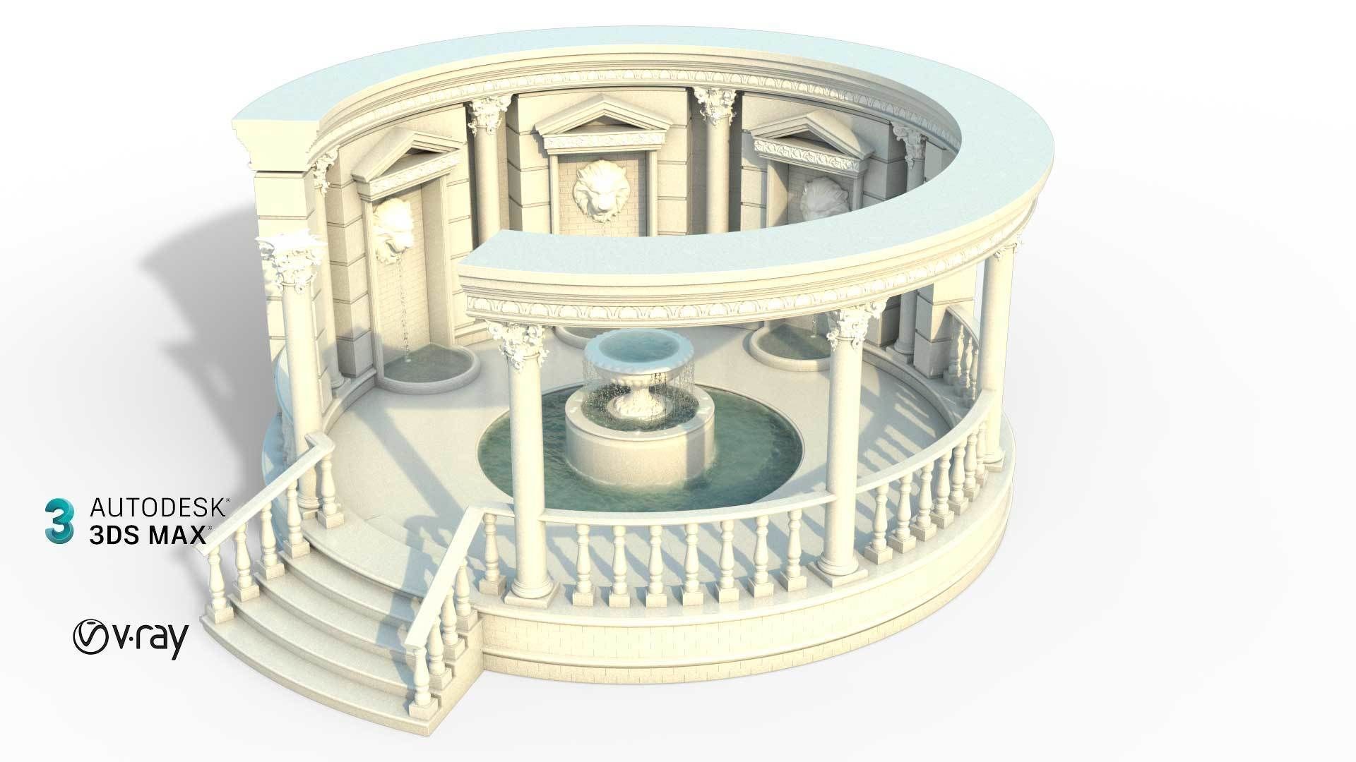 Rotunda fountain 3D model | CGTrader