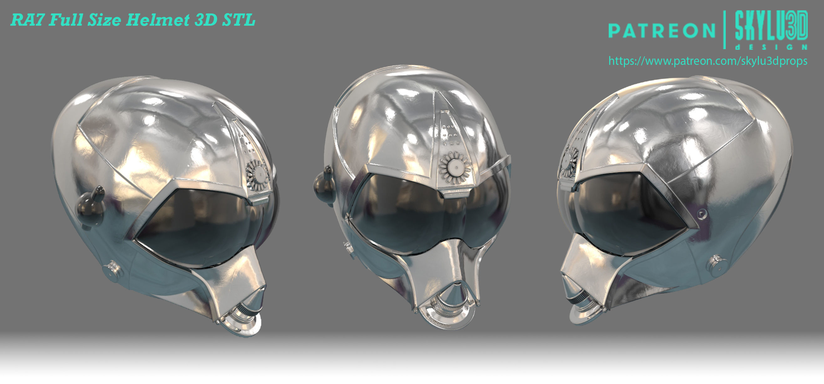 RA7 Full Size Wearable Helmet - 3D Print Ready STL 3D model 3D ...