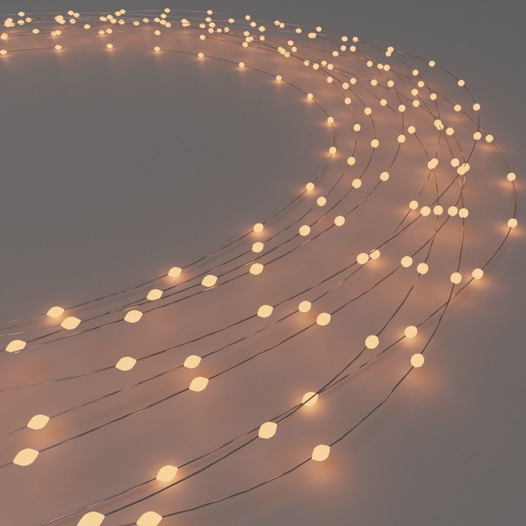 Wire fairy lights 3D model | CGTrader