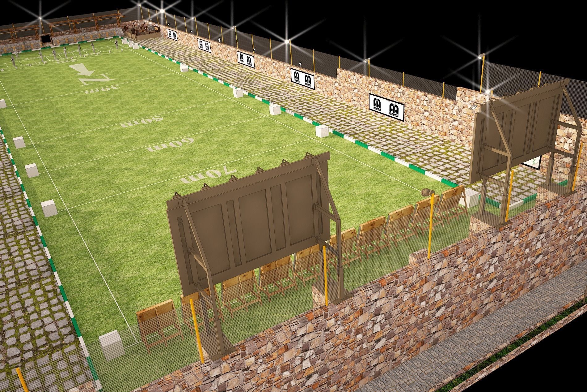 3D archery site with full details and realistic standards 3D model ...