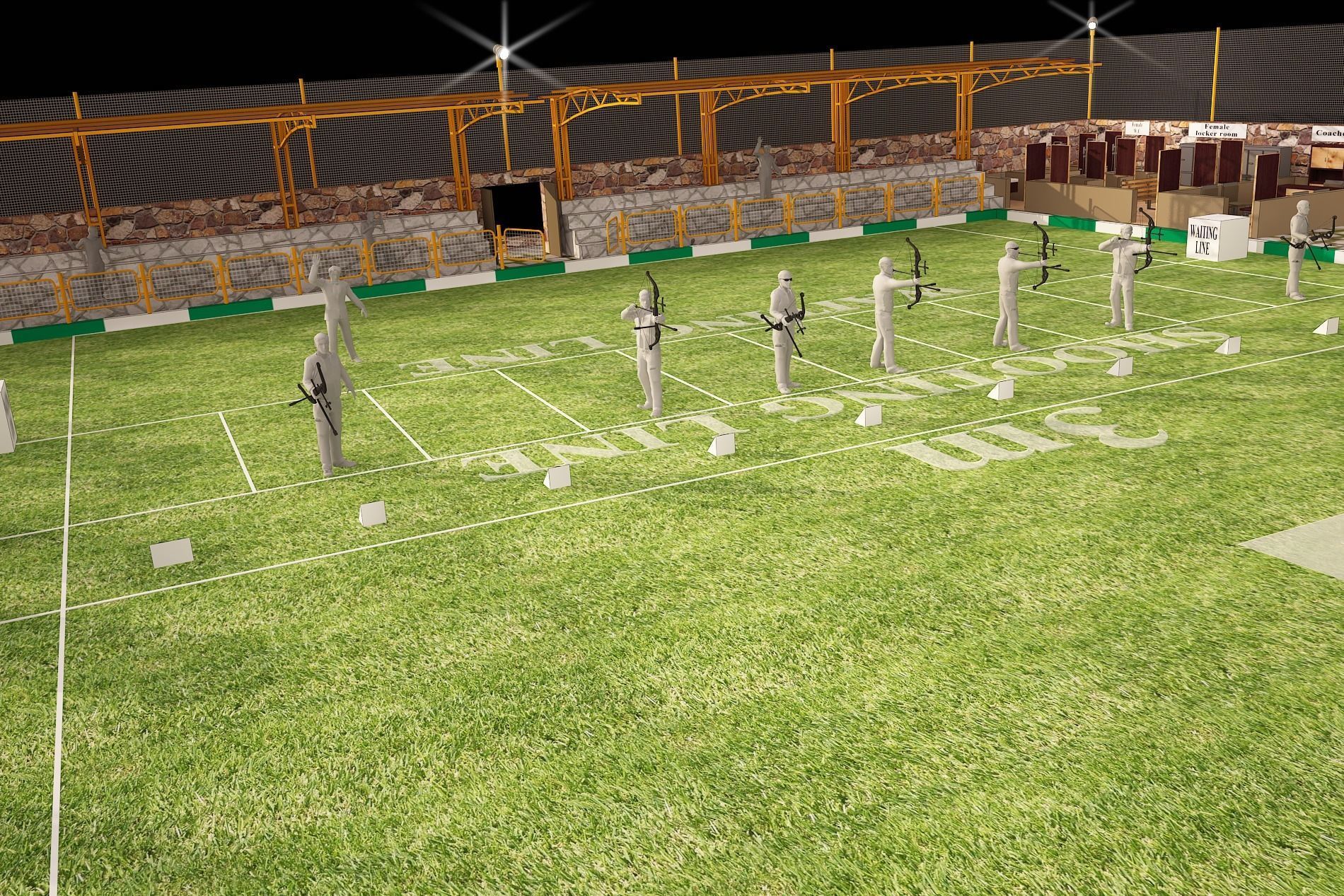 3D archery site with full details and realistic standards 3D model ...