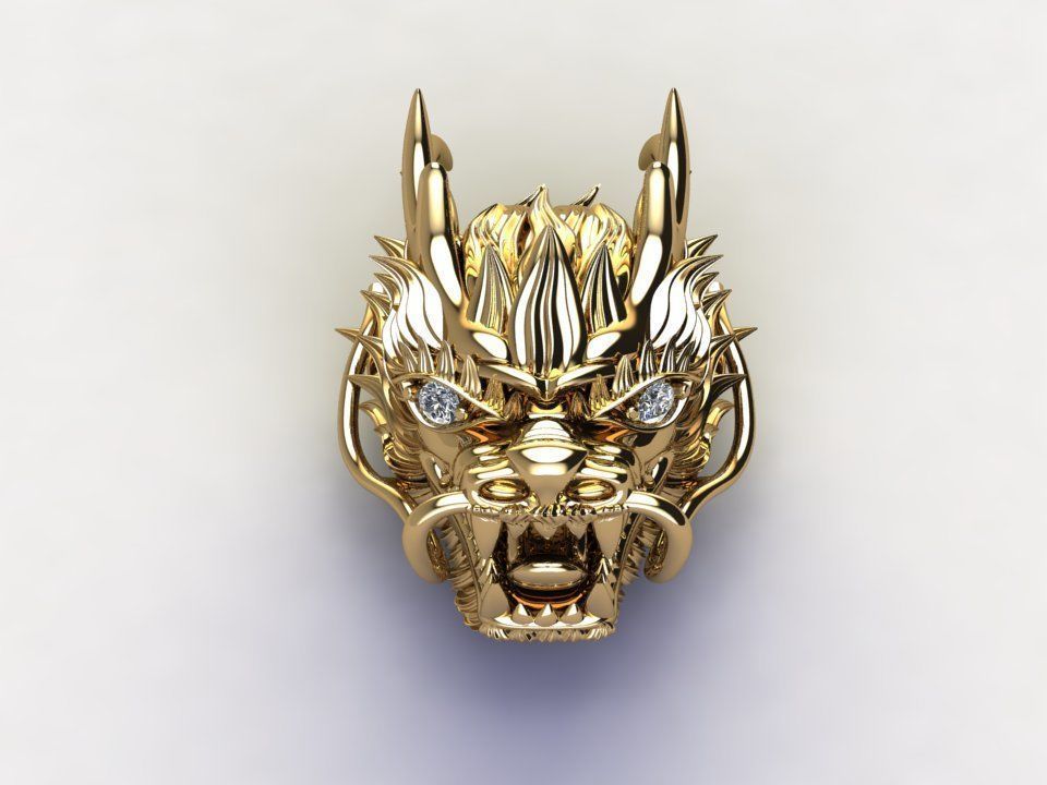 Head Dragon China dragon with cad file 3dm and STL 3D model | CGTrader