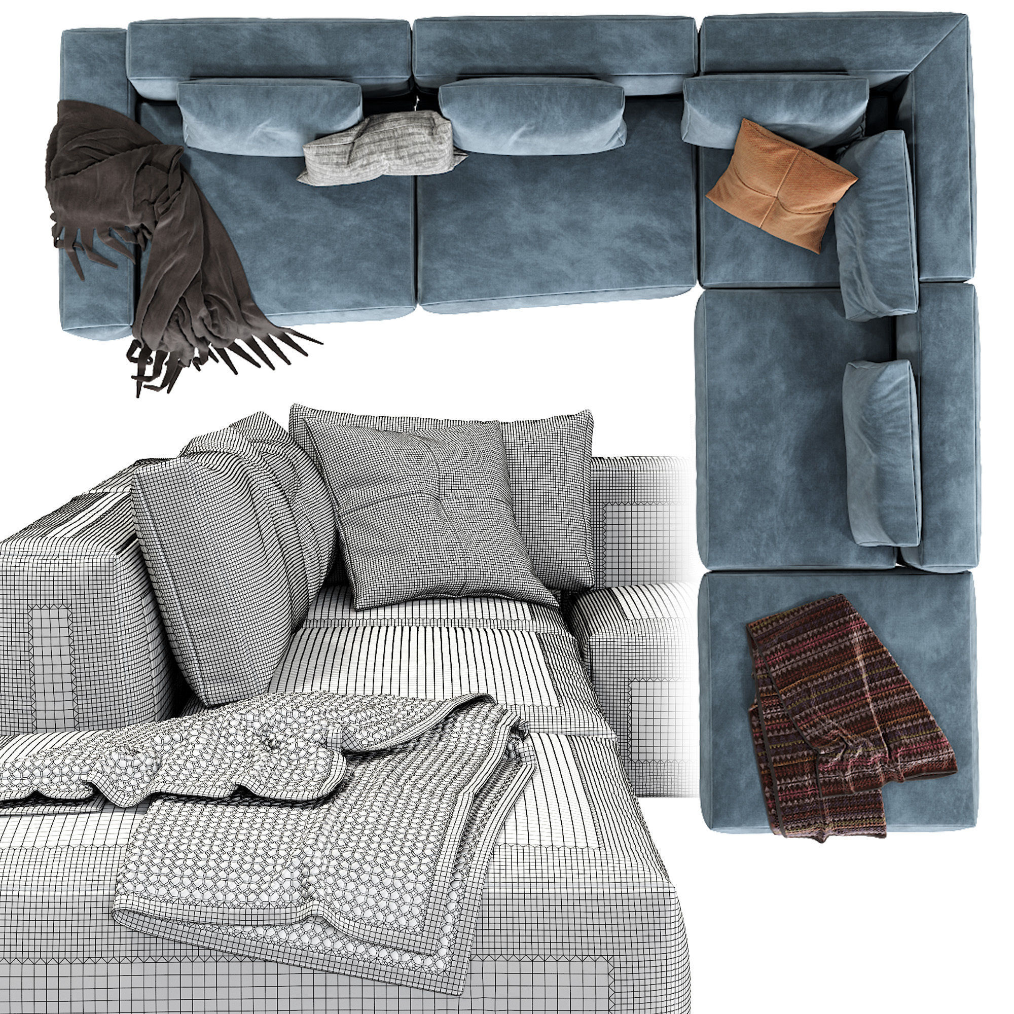 Jesse sofa Daniel composition 8 3D model | CGTrader