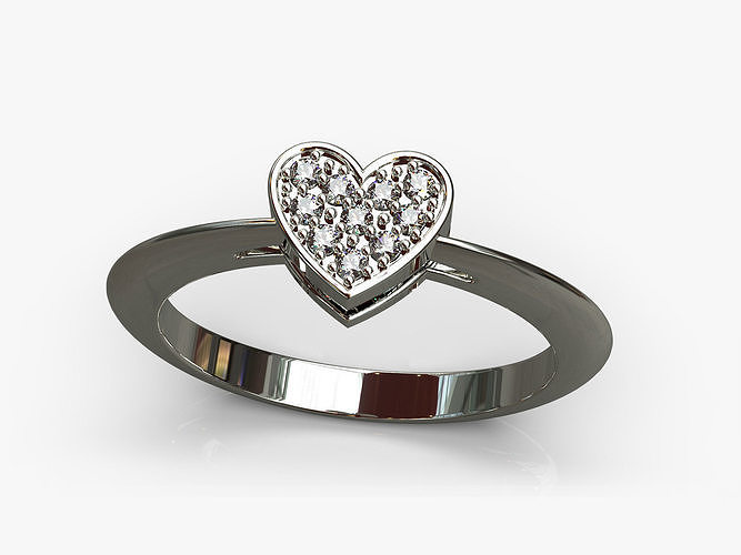 Heart ring 3D model 3D printable | CGTrader