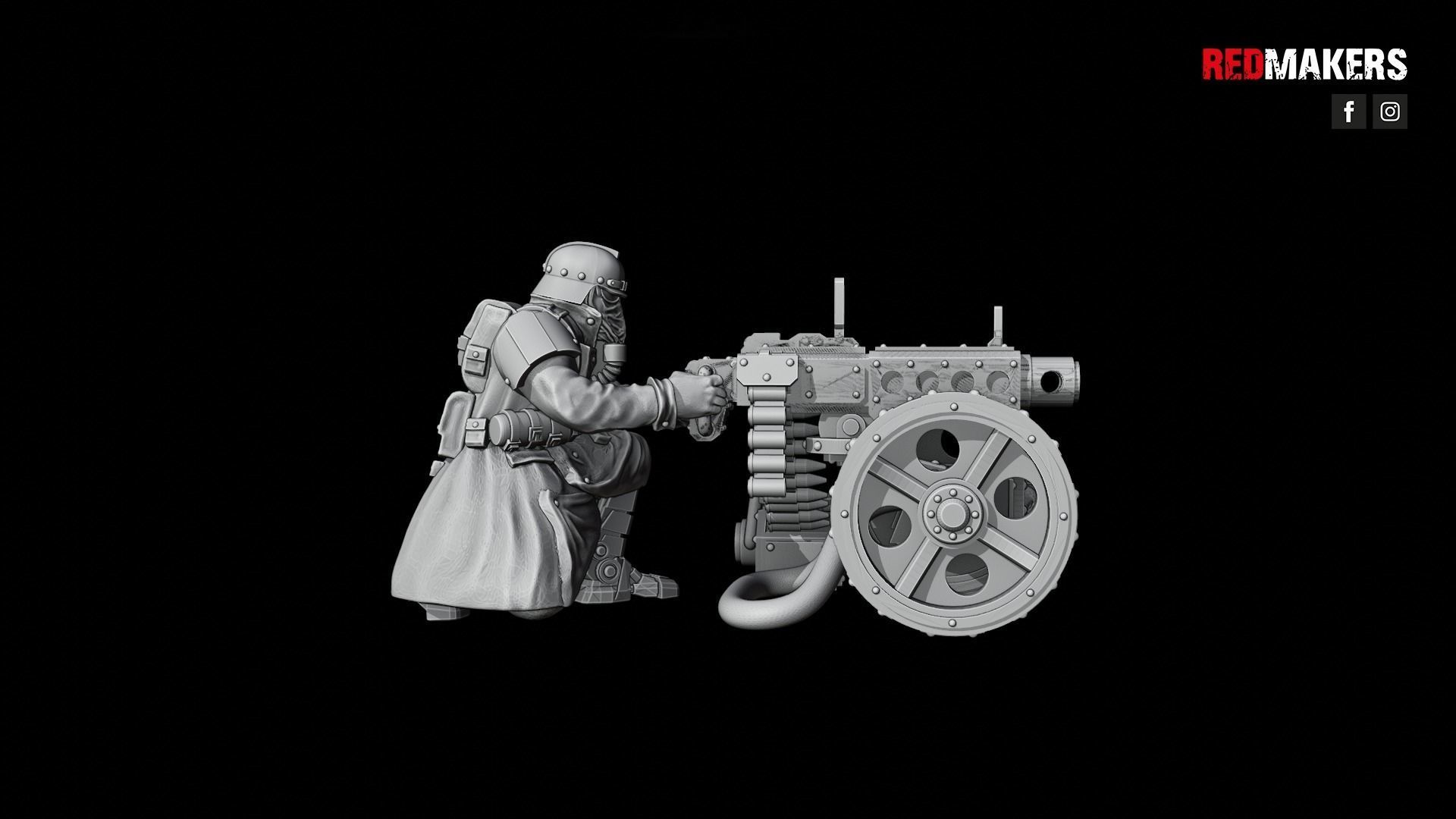 Death squad of Imperial force Heavy support 3D model 3D printable ...