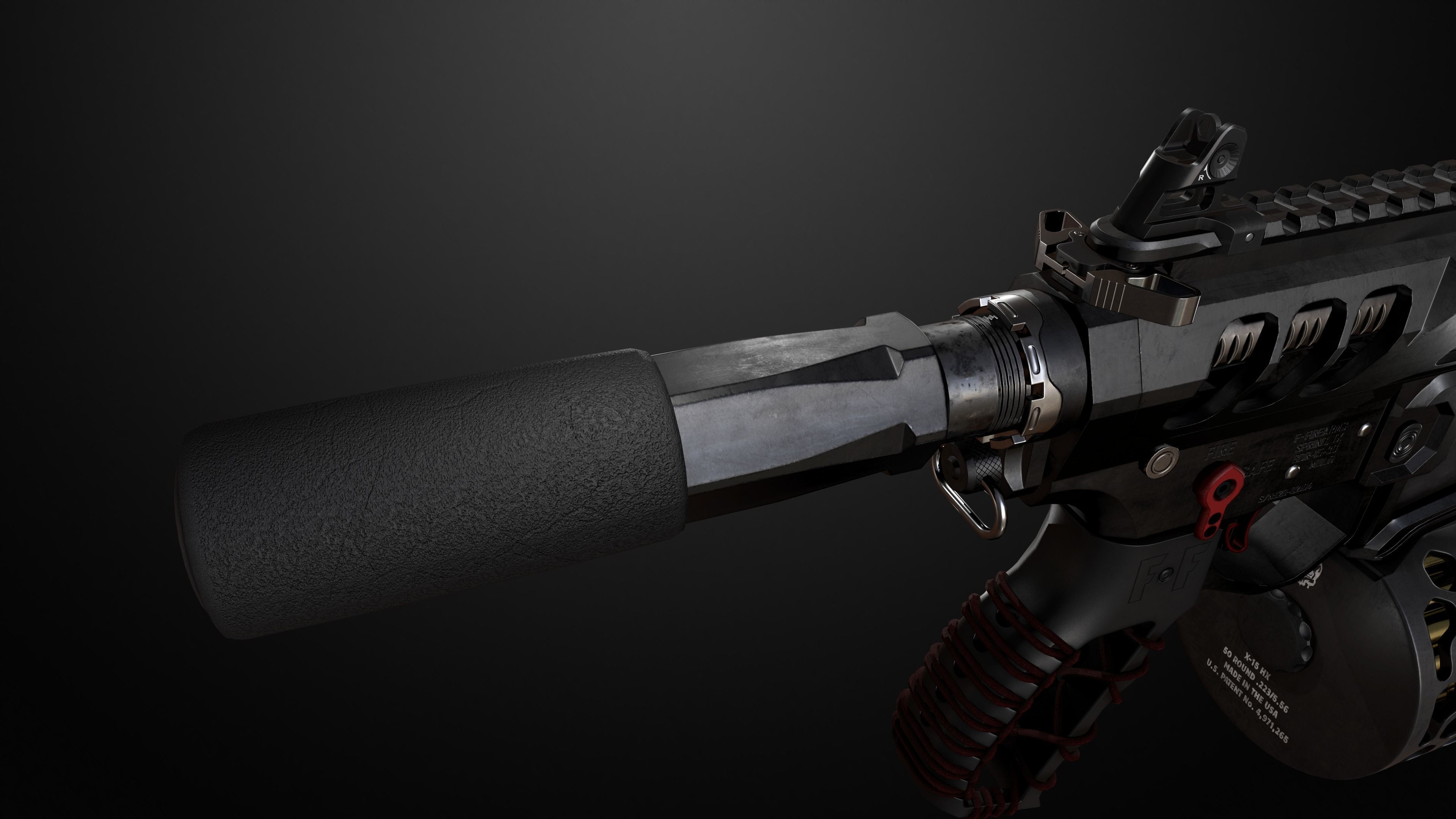 3D model AR-15 Skeletonized VR / AR / low-poly | CGTrader