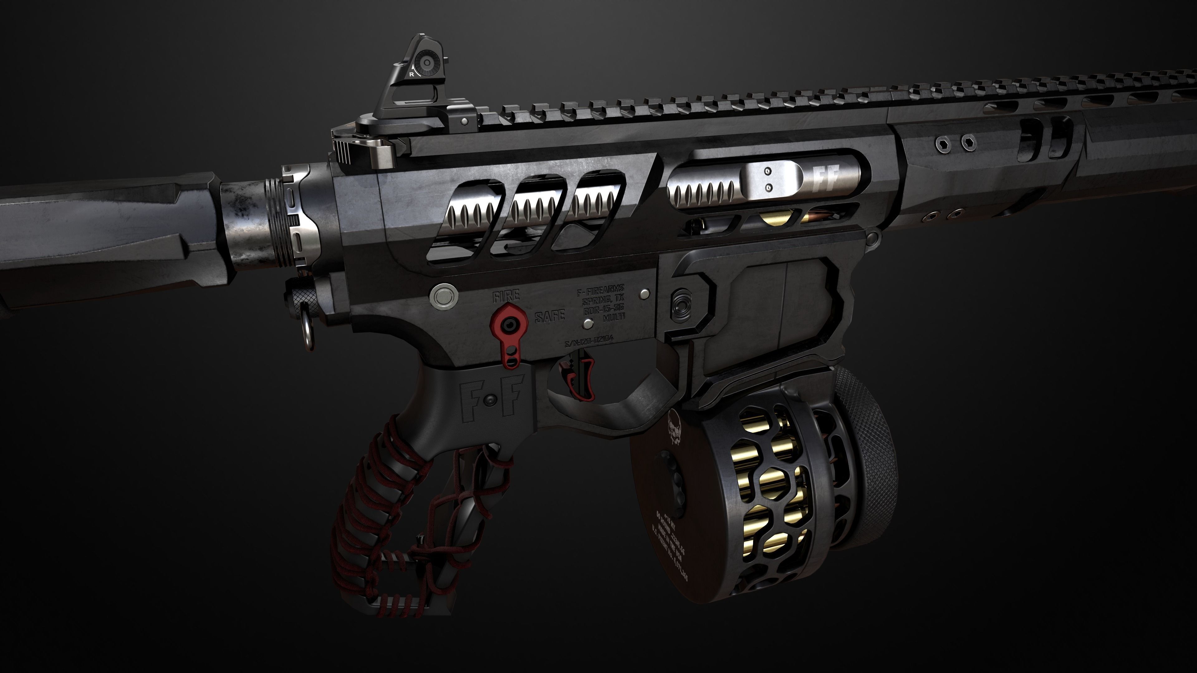 3D model AR-15 Skeletonized VR / AR / low-poly | CGTrader
