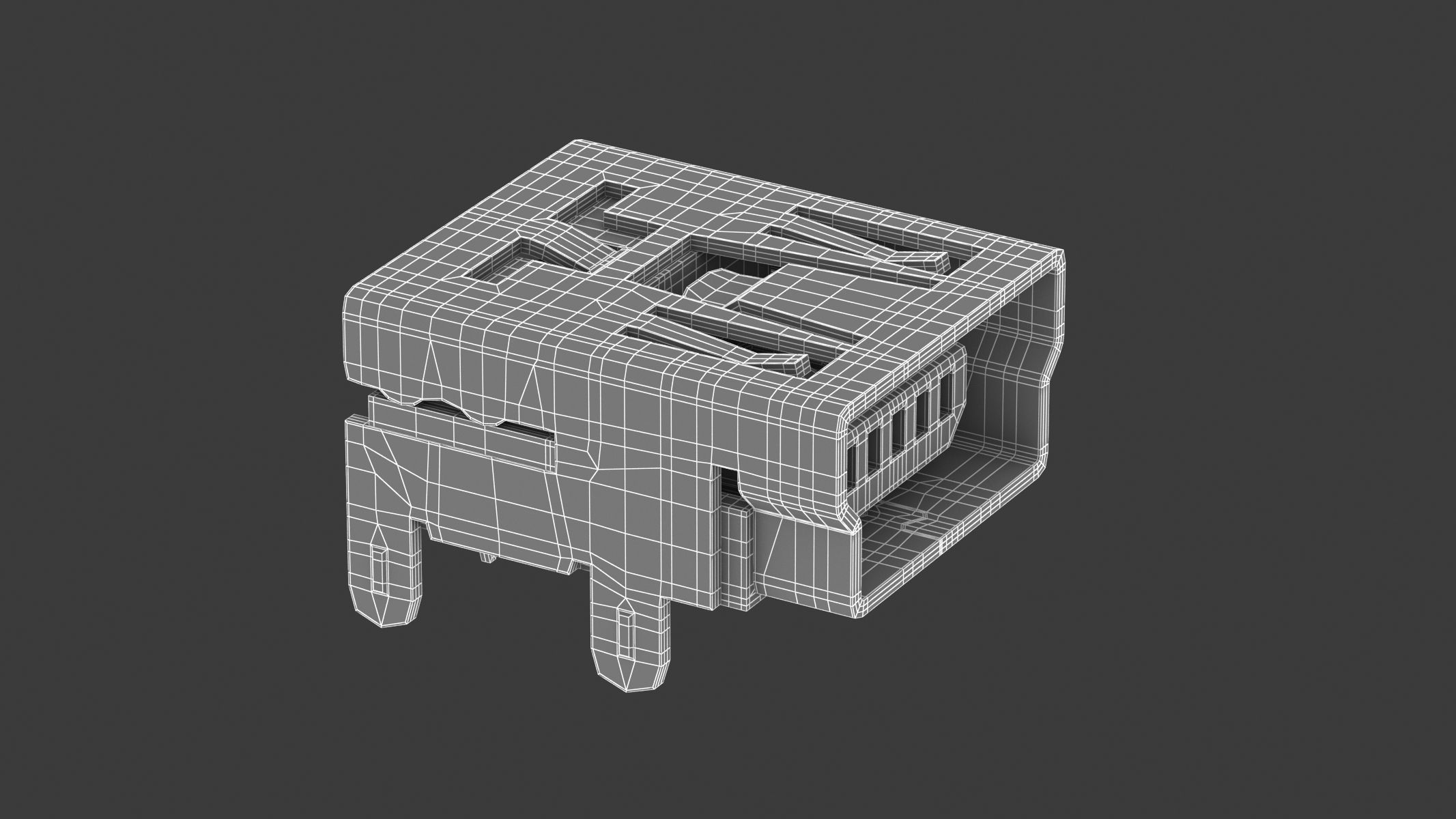 USB Mini B Female 3D model | CGTrader